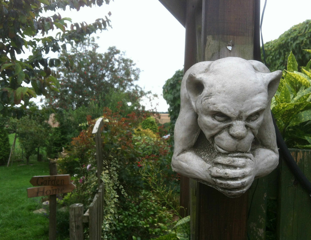 Stone Sculpture - Gargoyle Garden Ornament | Durable, Antique Finish ...